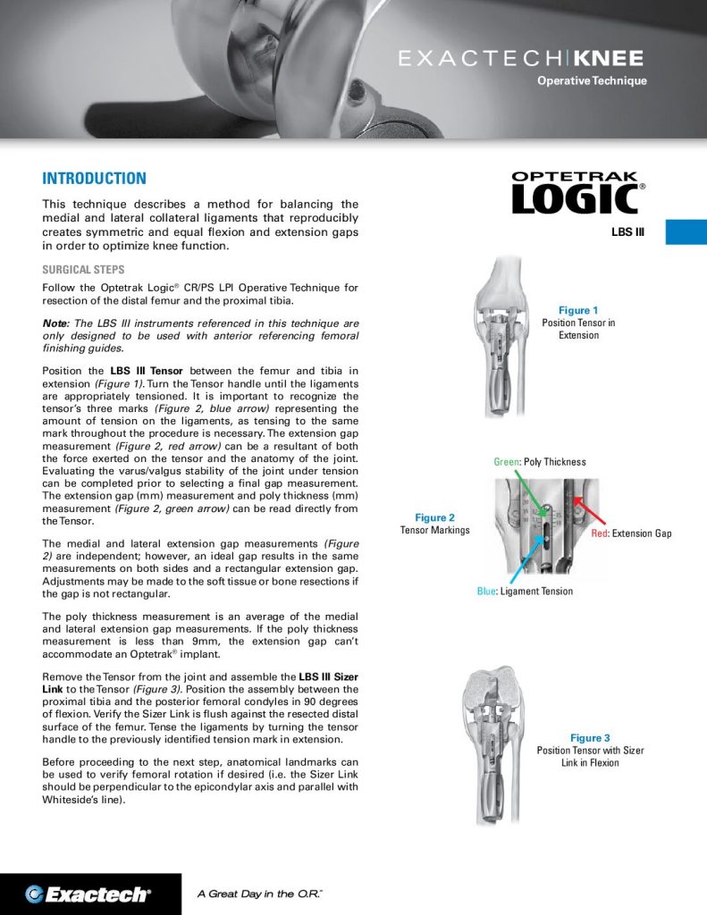 Logic LBS III Operative Technique Addendum - 712-28-30 | exac.com.au